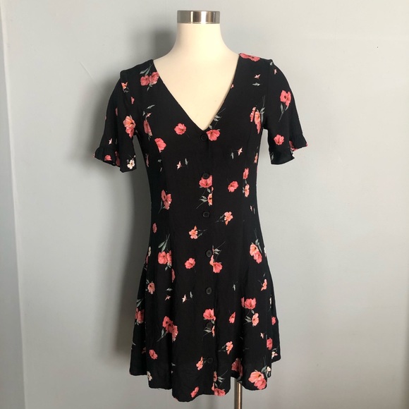 Divided | Dresses | Nwt Divided Black And Pink Floral Dress | Poshmark
